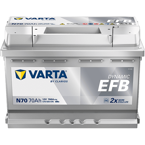 Varta N70 Car Battery Dynamic EFB 570500076